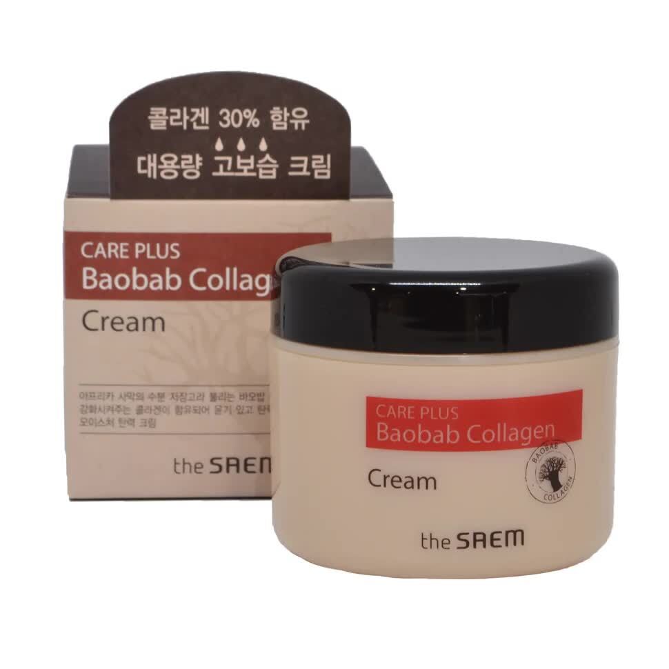 THE SAEM Крем коллагеновый баобаб Care Plus Baobab Collagen Cream 100мл ...