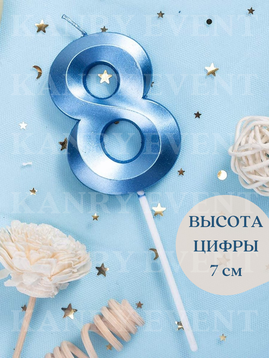 Свечи для торта на День Рождения Цифры голубые / Свеча свечка свечки на ...