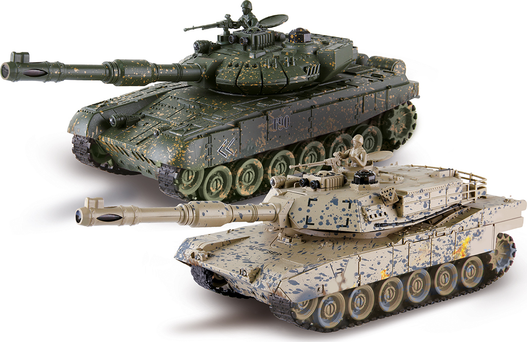 Танковый бой радиоуправляемый Crossbot 1:24 Т-90 (Россия) - Abrams M1A2 ...