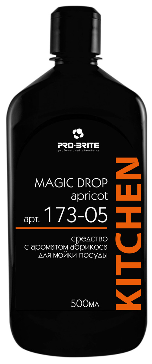 Средство с ароматом абрикоса для мойки посуды, 500 миллилитров, MAGIC DROP Apricot, PRO-BRITE ...