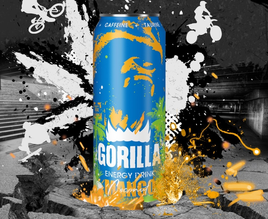 Напиток энергетический Gorilla Манго Кокос 450 мл ж б 24 шт