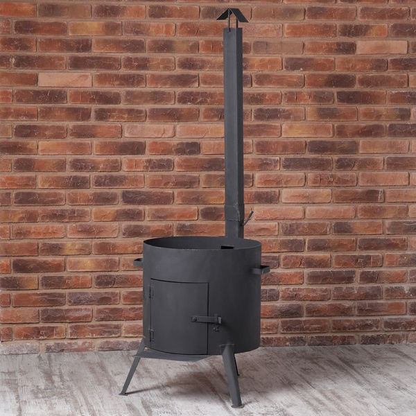 Печь под казан 22 л D 46 см, с дымоходом, с дверцей - купить по ...