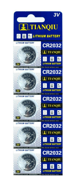 TIANQIU Батарейка CR2032, Li-ion тип, 3 В, 5 шт - купить с доставкой по ...