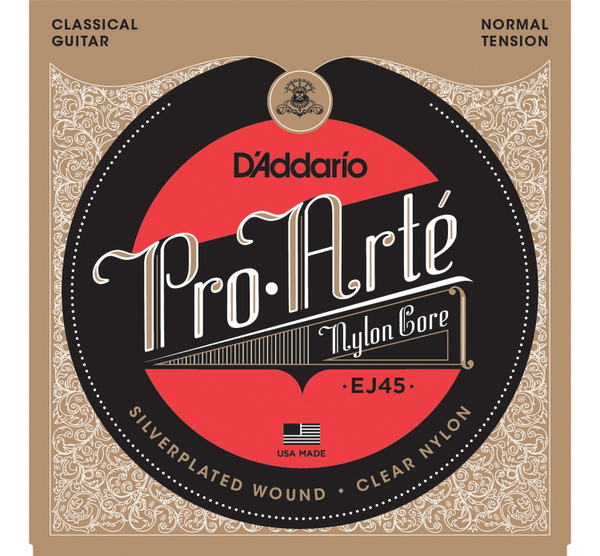 Комплект струн для классической гитары D'ADDARIO EJ45 серебро Silver ...