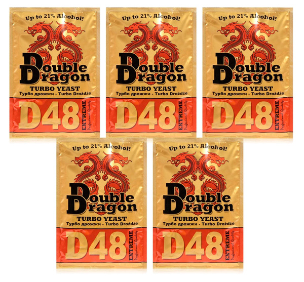 Дрожжи спиртовые турбо Double Dragon D48, 132 г - 5 шт. - купить с ...
