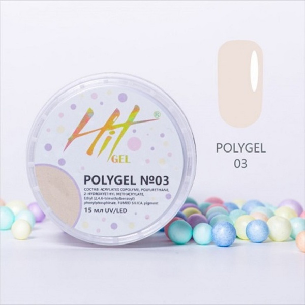 HIT Gel, Полигель №03, телесно-розовый, 15 мл - купить с доставкой по ...