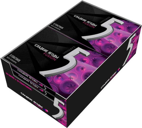 Жевательная резинка Five 5 Fusion ягодная волна, 31г x 10 шт - купить с доставкой по выгодным ...