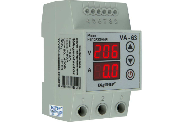 Характеристики Реле напряжения DigiTOP VA 63A подробное описание товара. Интернет-магазин OZON ...