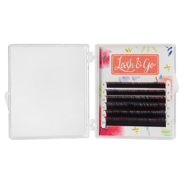 Омбре ресницы Lash&Go (Лэш енд гоу) МИНИ Коричневый C 0.10 7-12 mm 6 ...