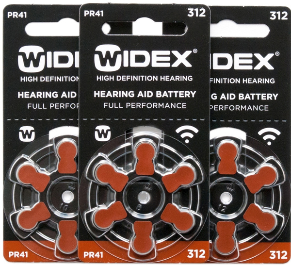 Батарейки Widex 312 для слуховых аппаратов, 3 блистера (18 батареек ...