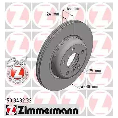 Тормозной диск передний Zimmermann 150348232 для BMW 5 серия F10,F11 ...