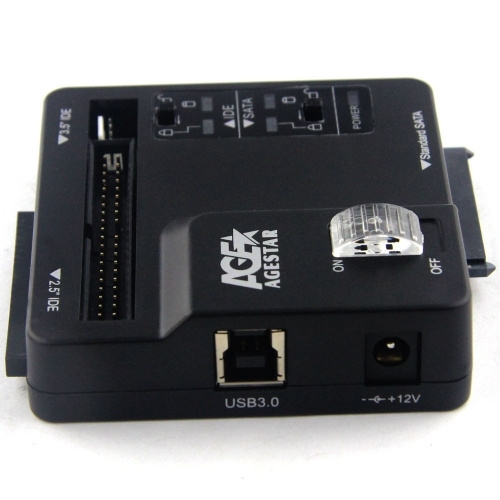 Адаптер-переходник для HDD/SSD AgeStar 3FBCP SATA IDE пластик черный ...
