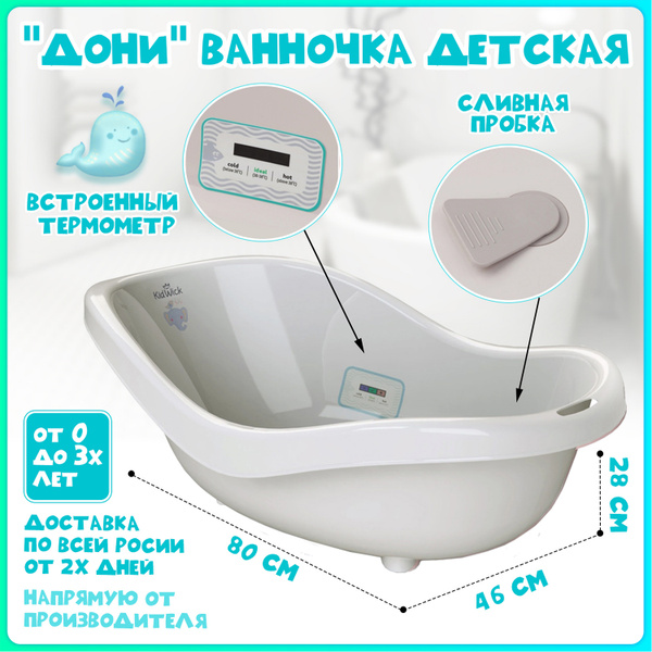 Детская ванночка для купания с термометром "Дони" купить на OZON по ...
