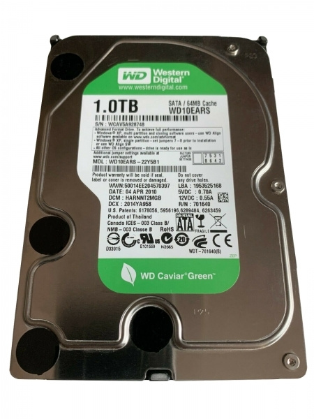1 ТБ Внутренний жесткий диск Western Digital WD10EARS (WD10EARS ...