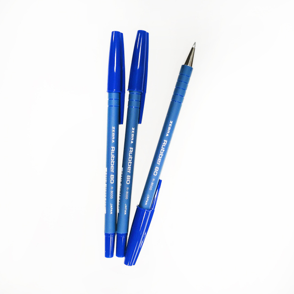 Ручка шариковая ZEBRA "Rubber 80", СИНЯЯ, корпус soft-touch, узел 0,7 ...