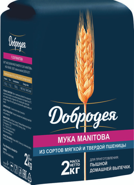 Мука пшеничная "ДОБРОДЕЯ" высший сорт из мягких и твердых сортов ...