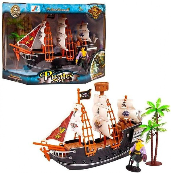 Корабль Junfa пиратский с фигуркой пирата и аксессуарами, в коробке 15991D купить на OZON по ...