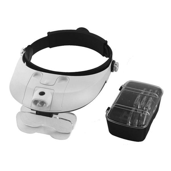 Лупа Kromatech налобная 1/2/3/4/5/6x, с подсветкой (2 LED) MG81001-G ...