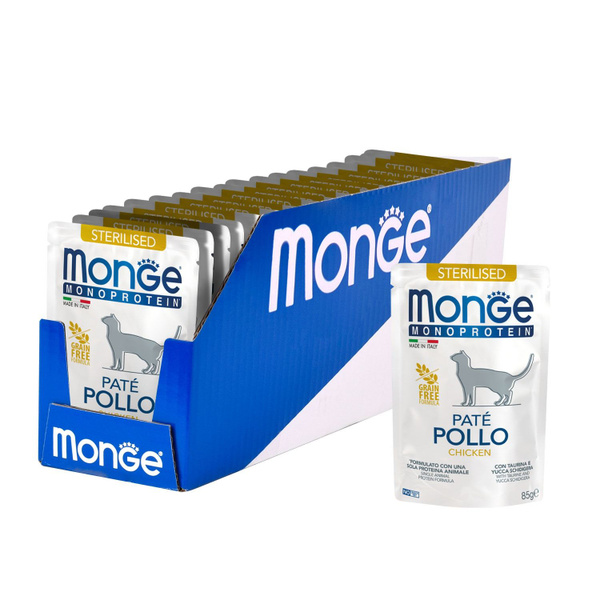 Monge Cat Monoprotein Pouch паучи для стерилизованных кошек курица 85г ...
