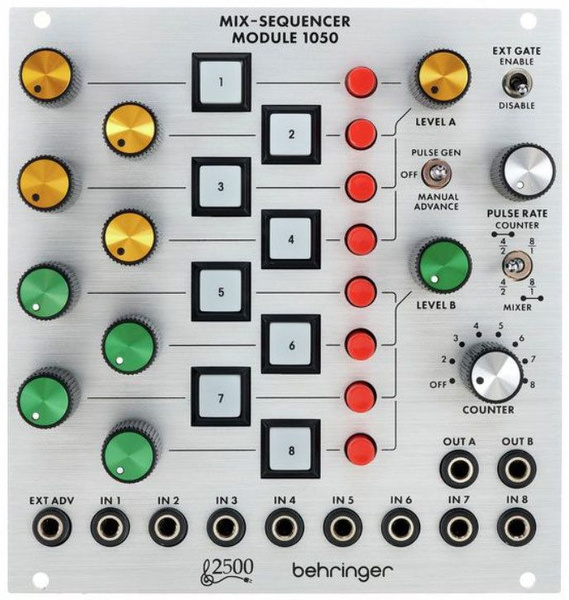 BEHRINGER MIX-SEQUENCER MODULE 1050 8-канальный модуль секвенсор/микшер ...