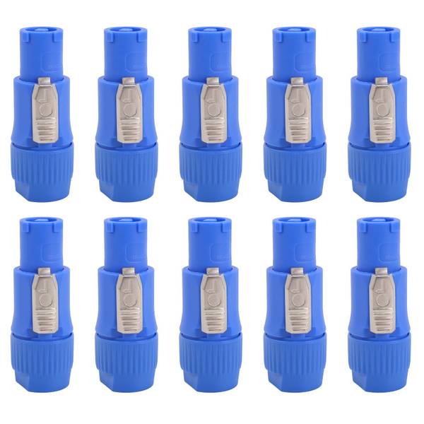 10 шт./лот 3-контактный разъем Powercon Male 20A 250V AC синий купить ...