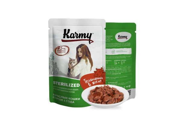 Влажный корм Karmy Sterilized пауч для стерилизованных кошек и ...