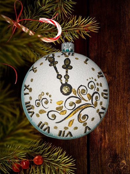 Елочный шар Dekart / Декарт "Новый год 2025 украшения шар большой стекло подарок новогодний ...