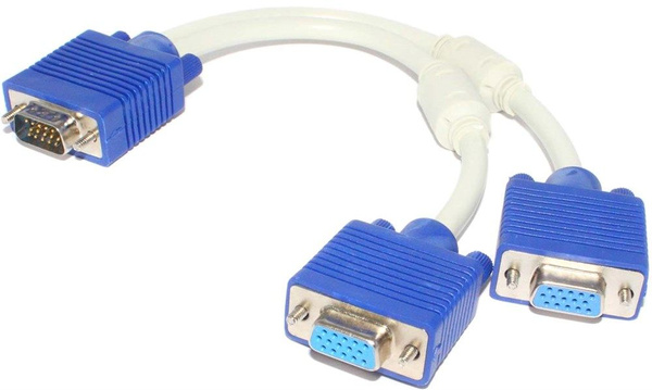 Разветвитель VGA (сплиттер) на 2 монитора, с ферритовым фильтром ...