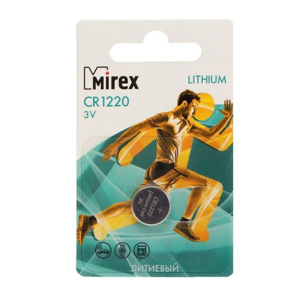 Mirex Батарейка CR1220, Литиевый тип, 3 В, 1 шт - купить с доставкой по ...