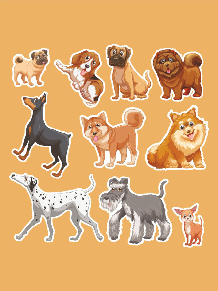 Наклейки стикеры Собачки - купить с доставкой по выгодным ценам в ...