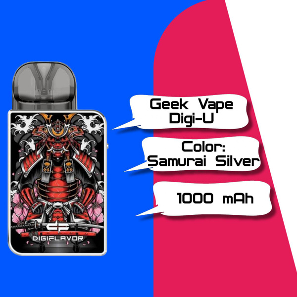 Набор Geek Vape Digi-U, Pod Kit, 1000 мАч, 20 Вт, Samurai Silver, 1 шт ...