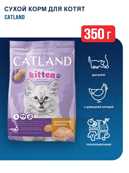 Catland сухой корм для котят с домашней курочкой - 350 г - купить с ...