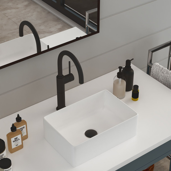 Накладная раковина для ванной Helmken 43336000: раковина на столешницу, умывальник прямоугольный ...