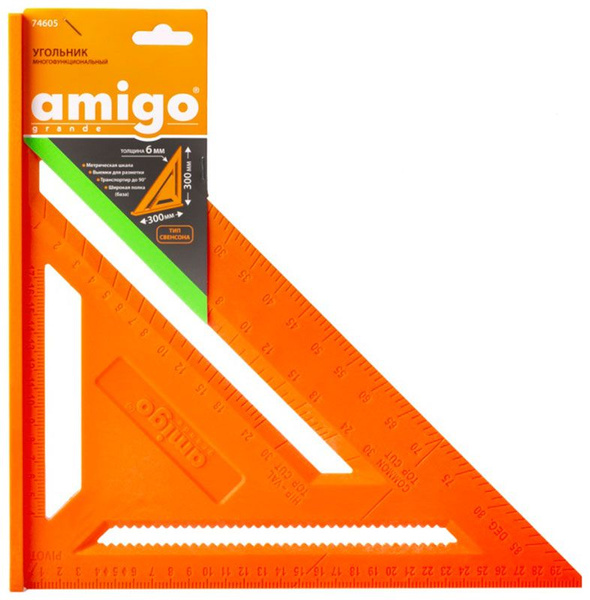 Линейка/угольник Amigo 300 мм 74605 300мм - купить по выгодным ценам в интернет-магазине OZON ...