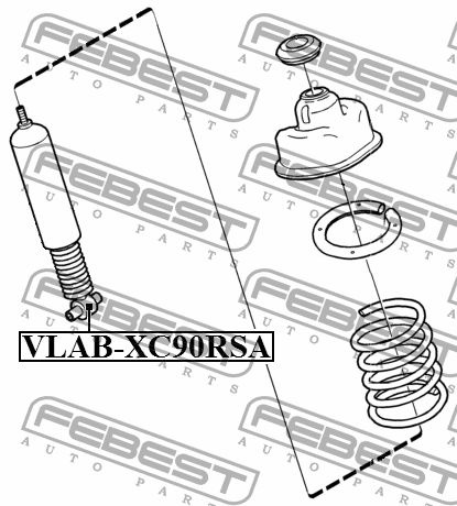 Сайлентблок амортизационной стойки зад прав лев Febest VLAB-XC90RSA ...