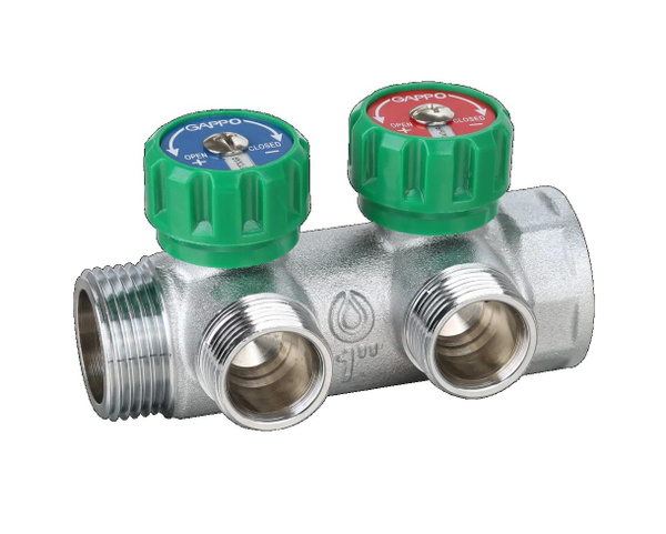 Коллектор регулирующий Gappo G1002.02 "Евроконус" ВР-НР 1"x3/4"x2 вых - купить в интернет ...