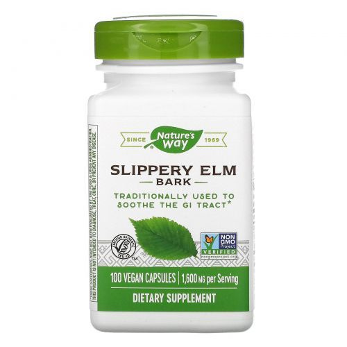 Nature's Way, Slippery Elm, кора скользкого/ржавого вяза, 400 мг, 100 ...