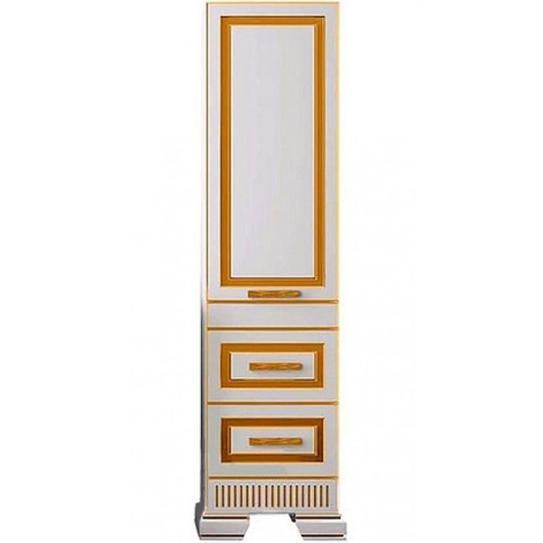 Шкаф пенал Opadiris Оникс 50 R Z0000005742 Белый глянцевый с золотой патиной купить на OZON по ...