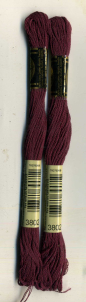 Мулине DMC (Франция), артикул 117, 100% хлопок, цвет 3802 Цикламена ...