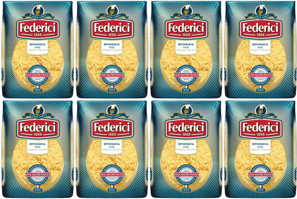 Макаронные изделия Federici No 96 Вермишель паутинка, комплект: 8 упаковок по 400 г - купить с ...