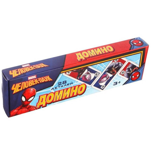 Игра настольная Соломон - Домино Человек-паук, из пластика, 28 деталей ...