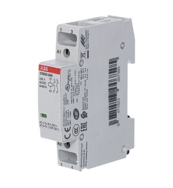 Контактор ABB ESB…N 20А 230В 2P IP20, 1шт. - купить с доставкой по ...