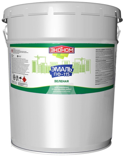 EMPILS Эконом эмаль ПФ-115 зеленая (20кг) полуматовая купить на OZON по ...