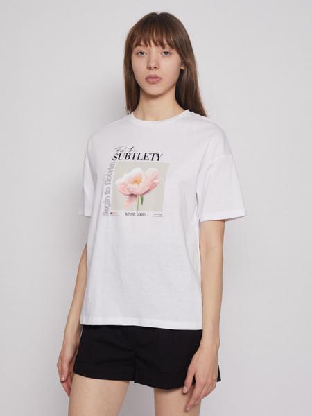 Футболка Zolla, размер 48, цвет белый, 100% Хлопок - купить по выгодной цене в интернет-магазине ...