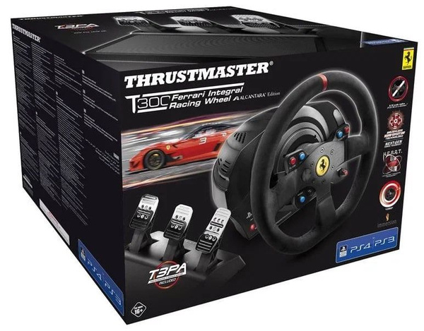 Игровой руль, Комплект Thrustmaster T300 Ferrari Integral Racing Wheel Alcantara Edition, черный ...