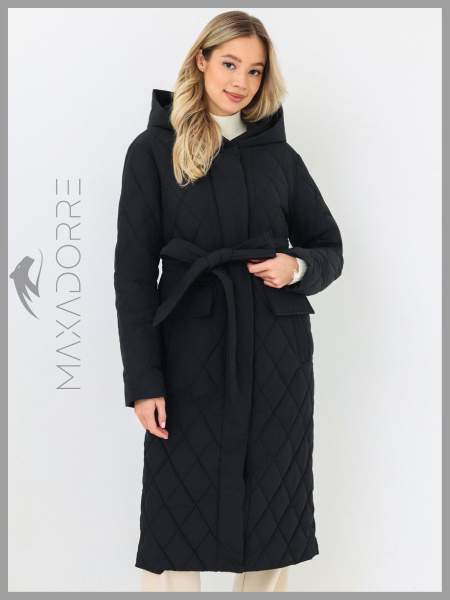 Пальто MAXADORRE, Демисезон, размер 50, цвет черный, Полиэстер - купить по выгодной цене в ...