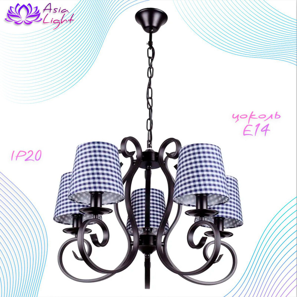 Люстра потолочная Asia Light / Светильник подвесной в стиле Burberry 5 ...