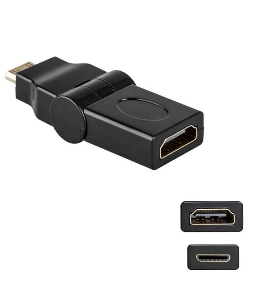 Переходник HDMI на mini HDMI с регулировкой наклона черный / Адаптер ...