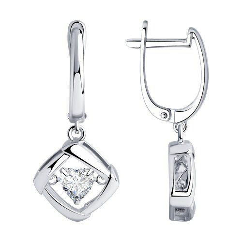 Серебряные серьги DIAMANT-ONLINE с танцующим SWAROVSKI 925 пробы ...