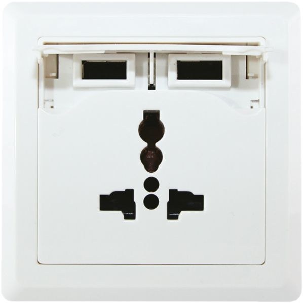 Универсальная розетка с 2 USB разъёмами/ Мультифункциональный блок 2П ...